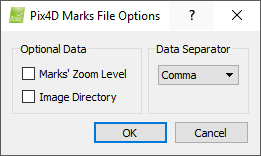 Menu Project > GCP / MTP Manager... > GCP / MTP Table > Import / Export Marks - PIX4Dmapper